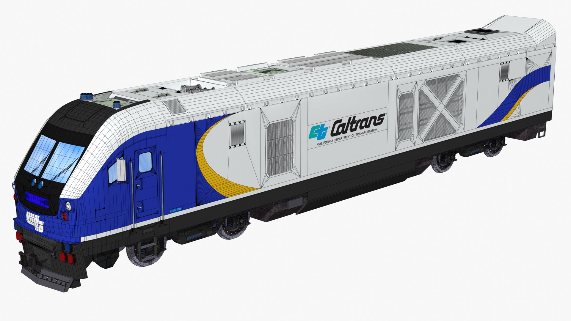 3D Caltrans Venture Trainset With A Siemens Charger Sz-44 Diesel ...