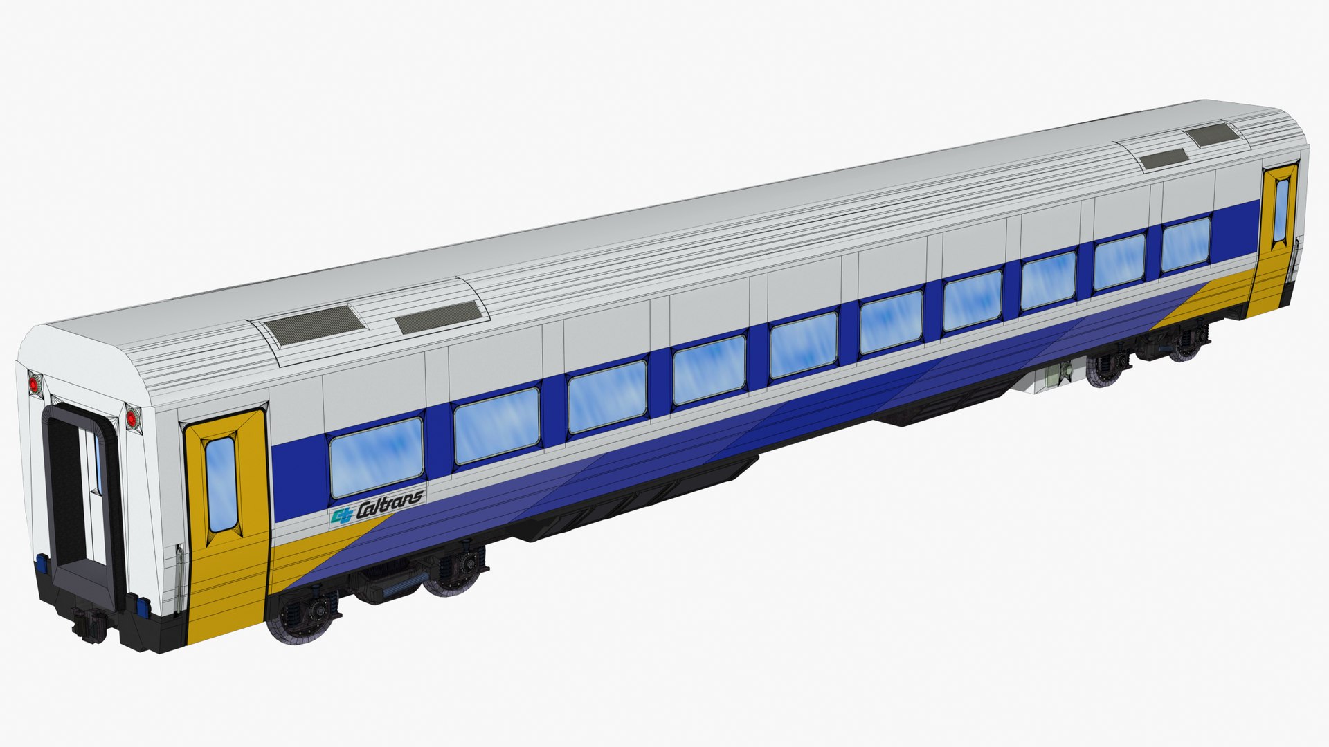 3D Caltrans Venture Trainset With A Siemens Charger Sz-44 Diesel ...