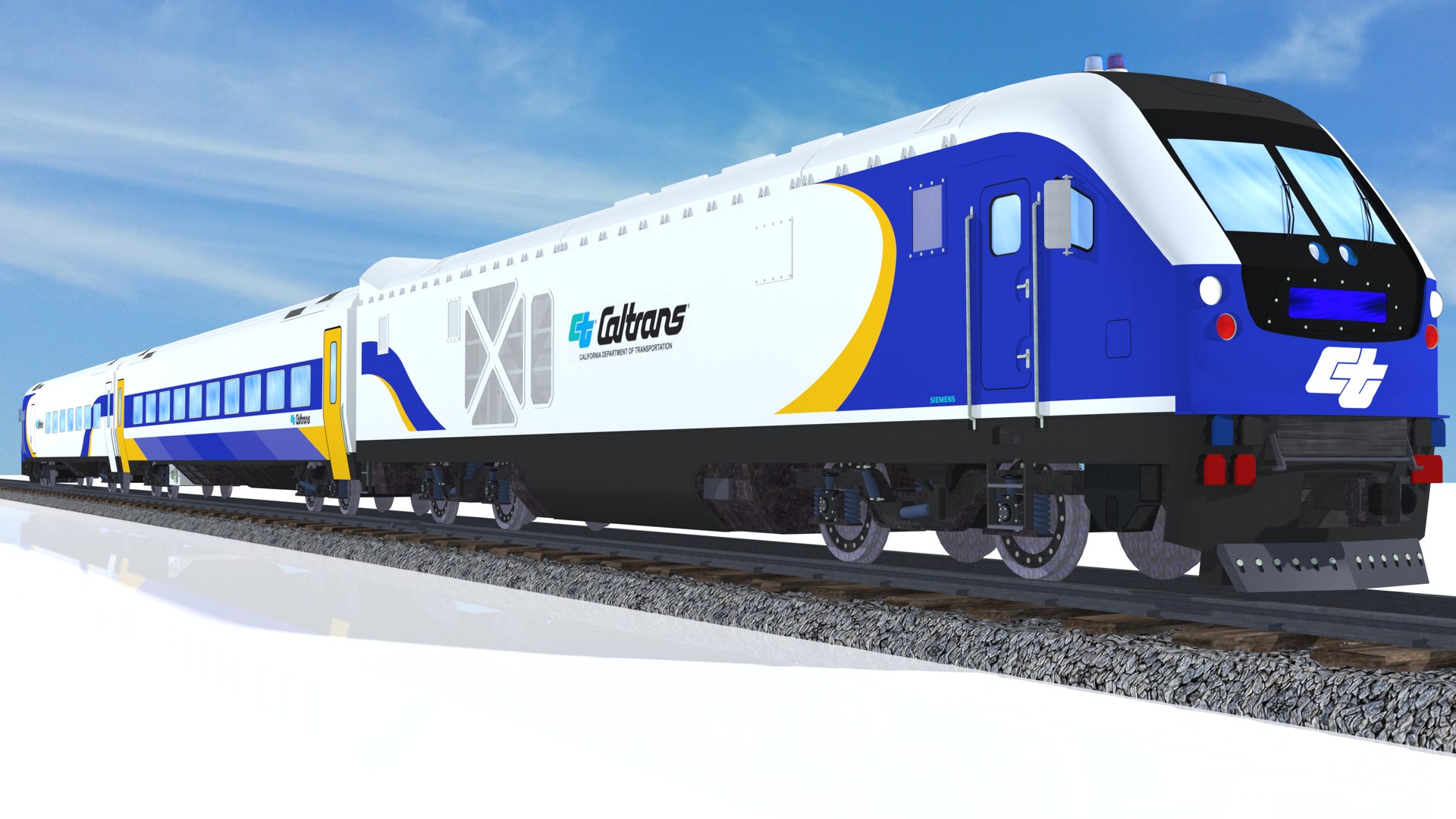 3D Caltrans Venture Trainset With A Siemens Charger Sz-44 Diesel ...