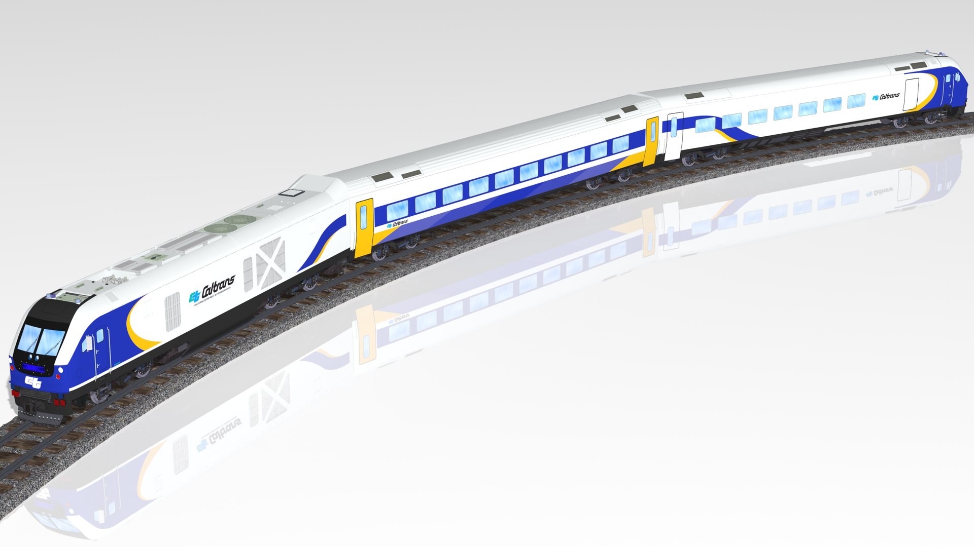 3D Caltrans Venture Trainset With A Siemens Charger Sz-44 Diesel ...
