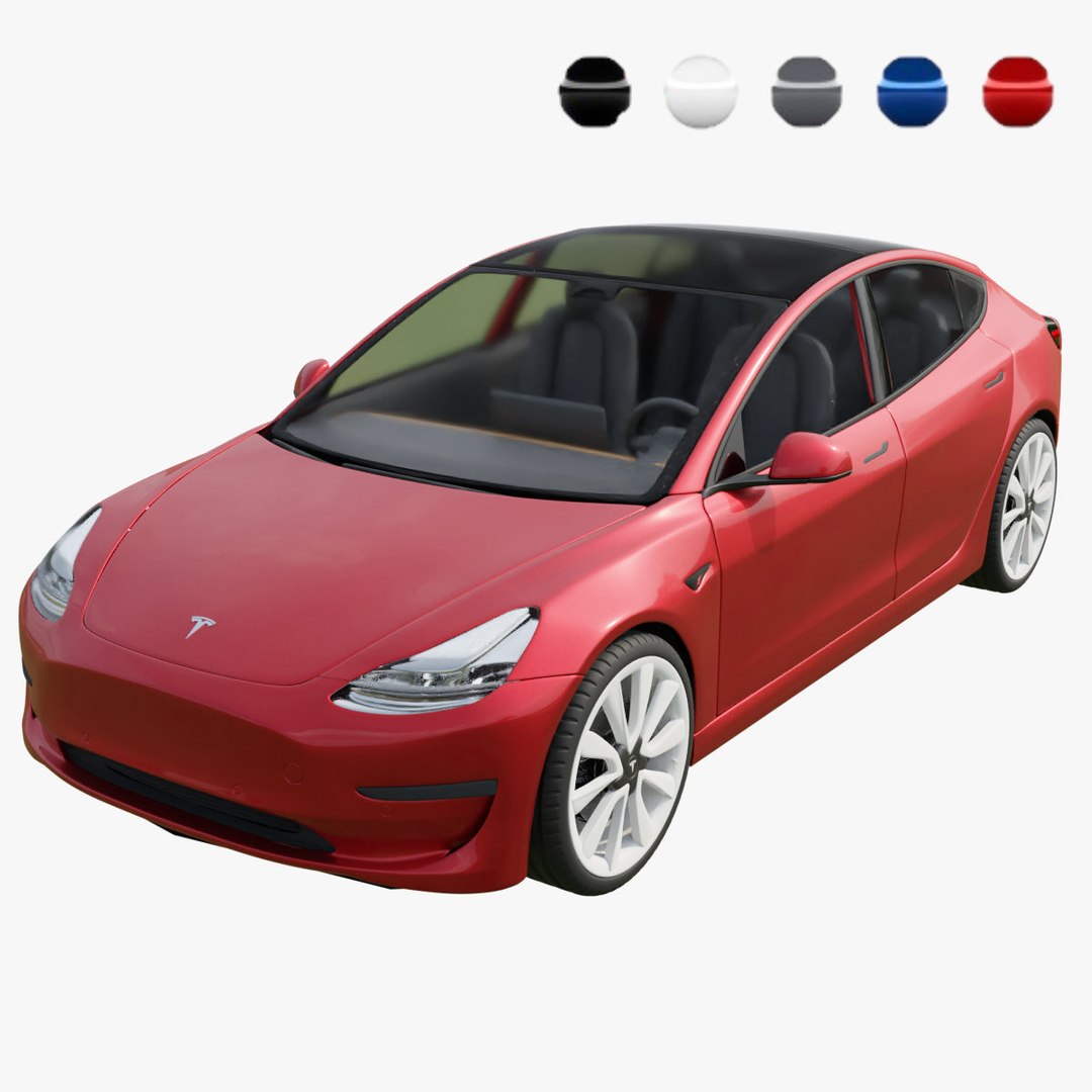 Tesla Model 3 All Colors 3D model - TurboSquid 2084810