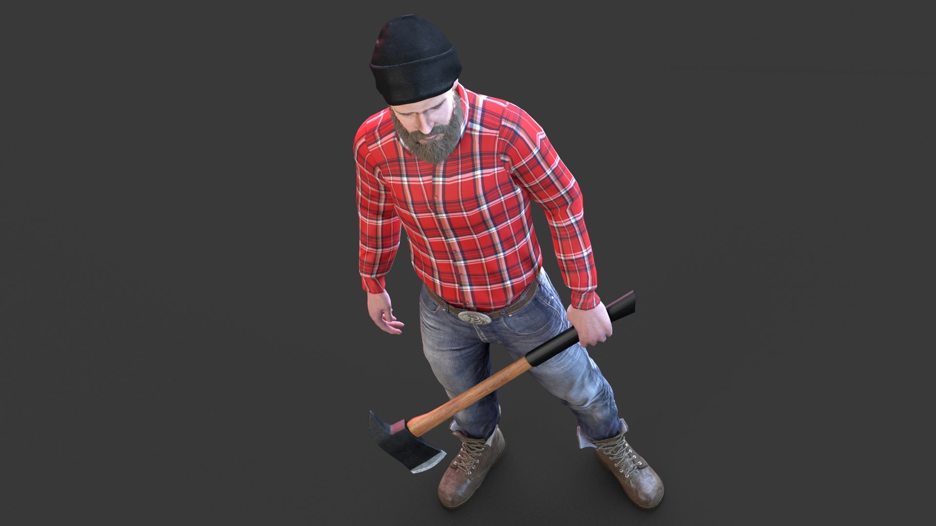 3d Model Rigged Canadian Lumberjack Man