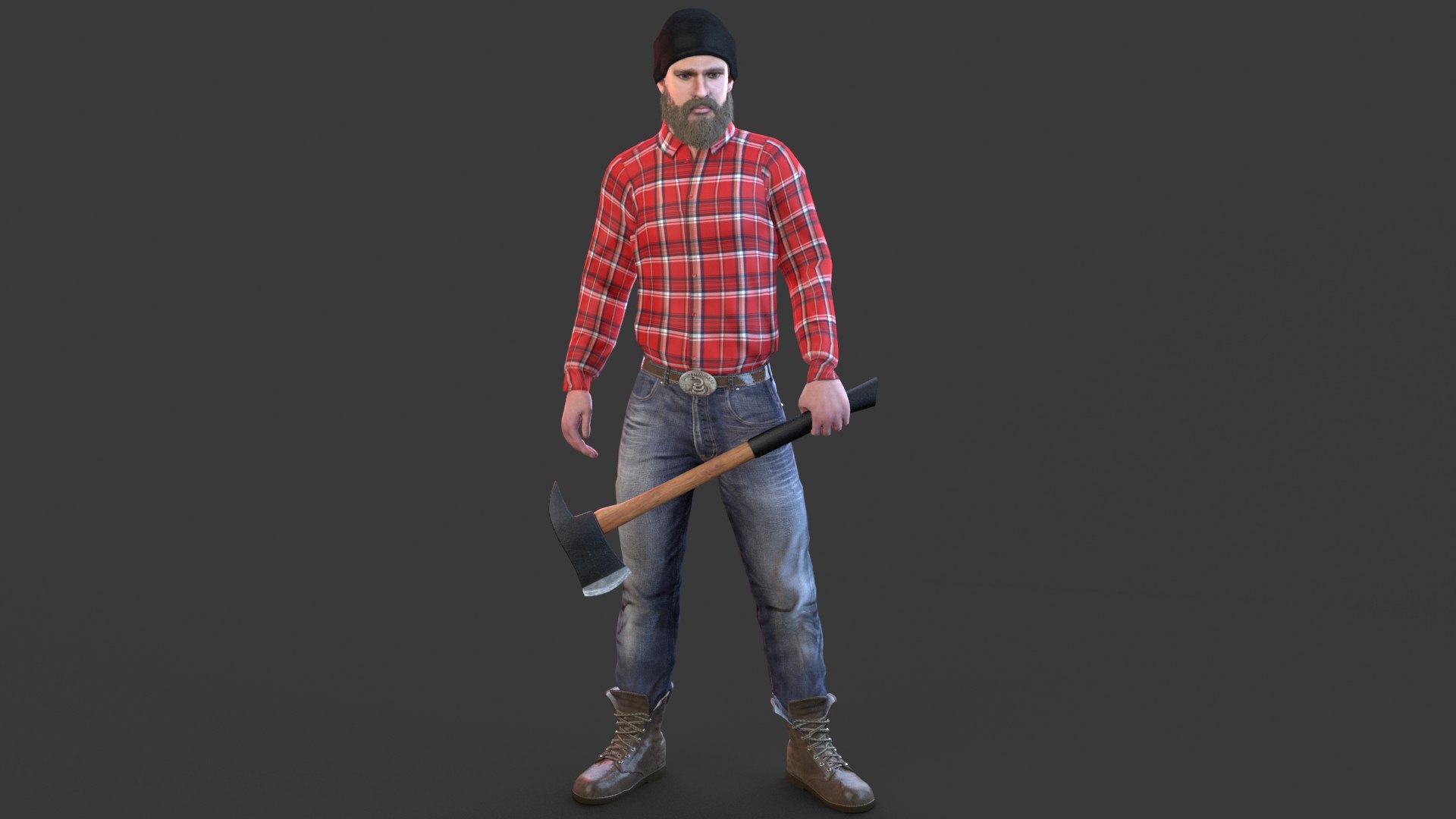 3d Model Rigged Canadian Lumberjack Man