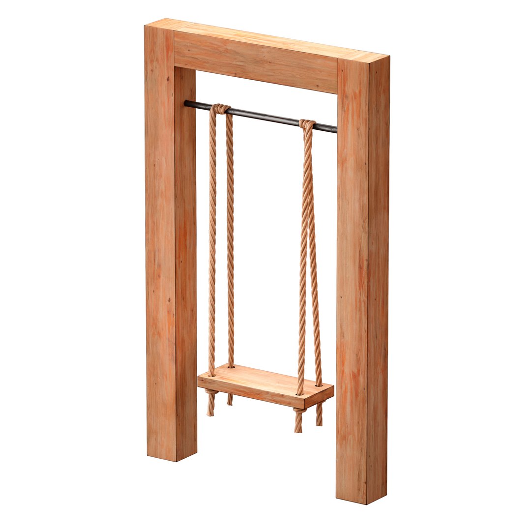 Outdoor Wooden Rope Swing On Ropes 3D Model - TurboSquid 2005330