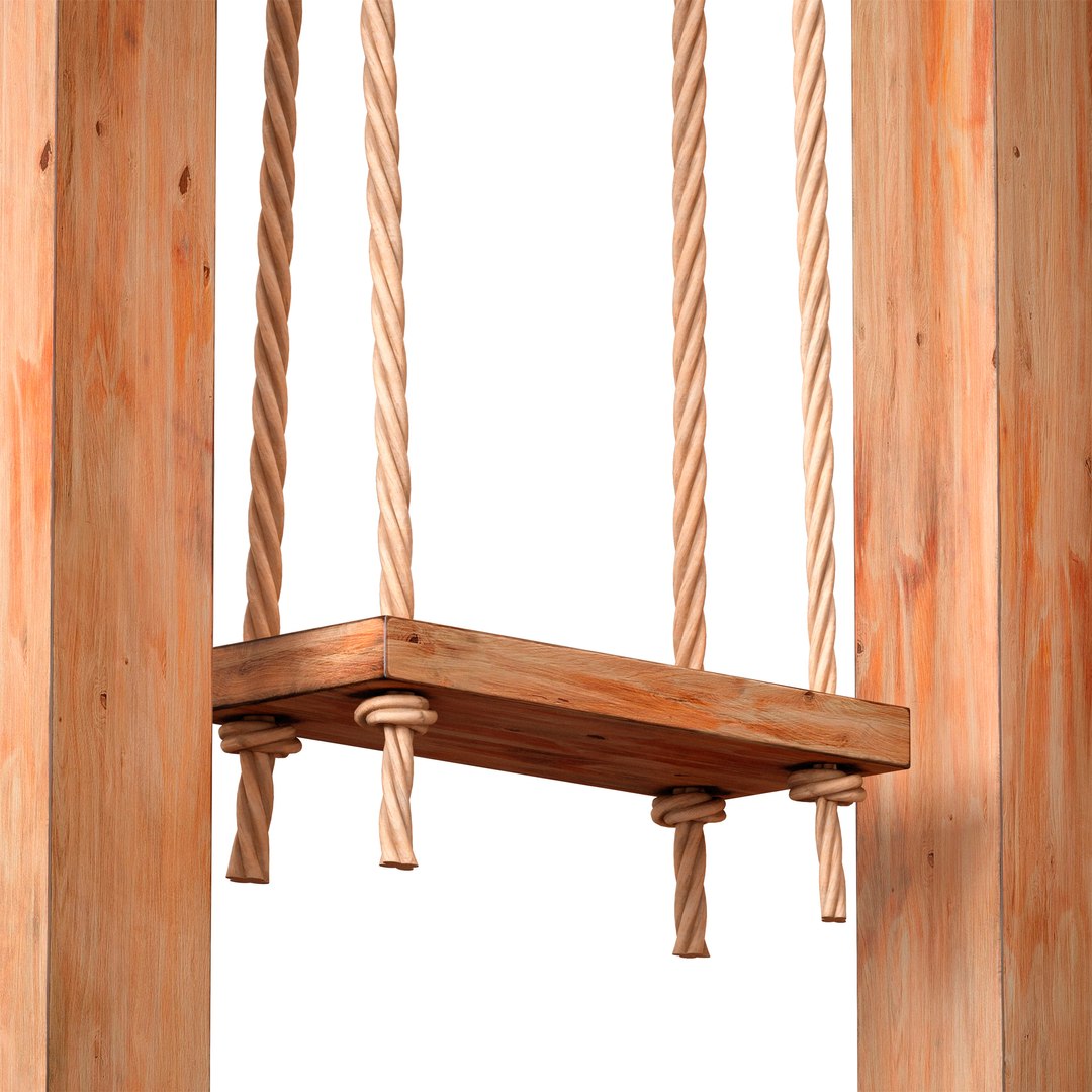 Outdoor Wooden Rope Swing On Ropes 3D Model - TurboSquid 2005330