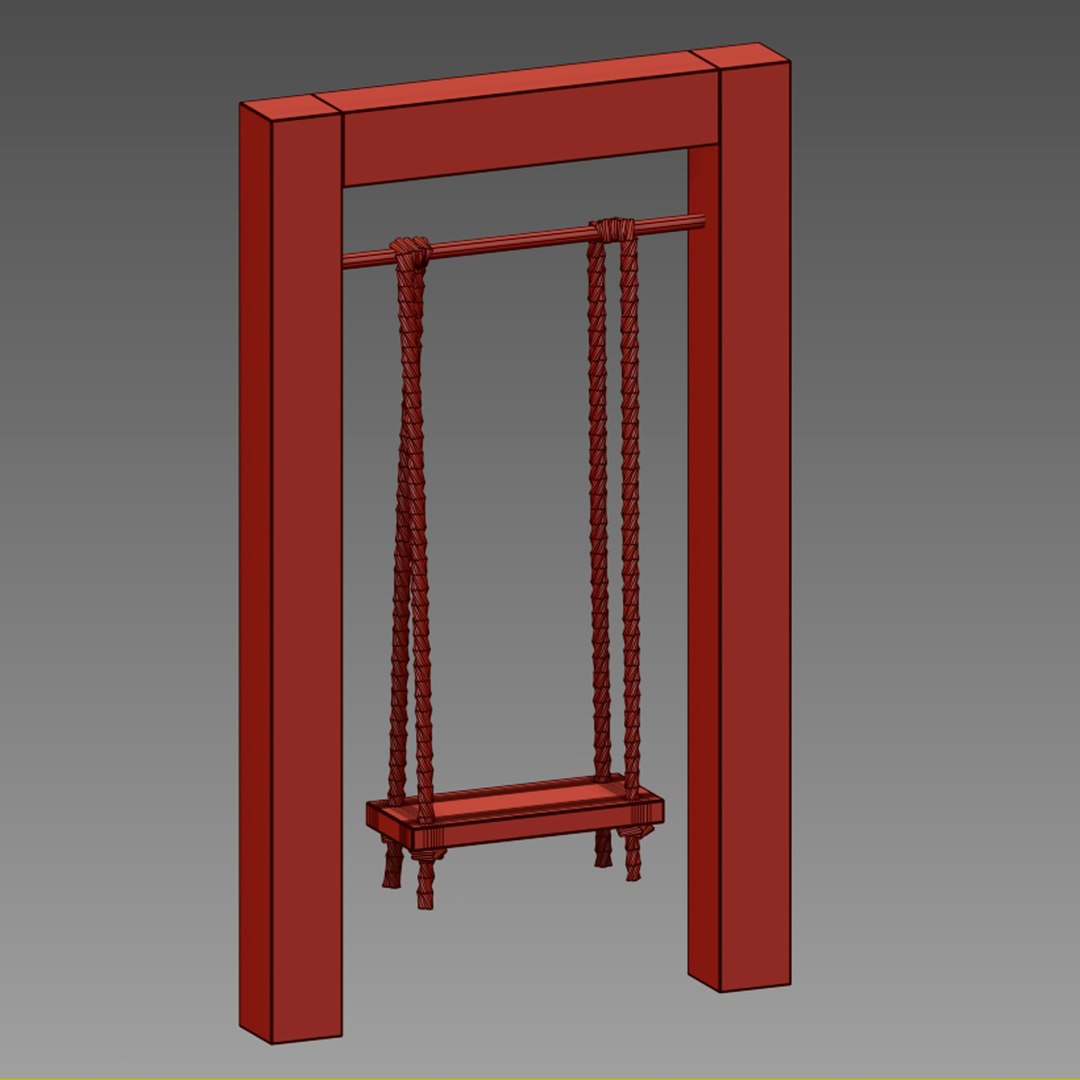 Outdoor Wooden Rope Swing On Ropes 3D Model - TurboSquid 2005330