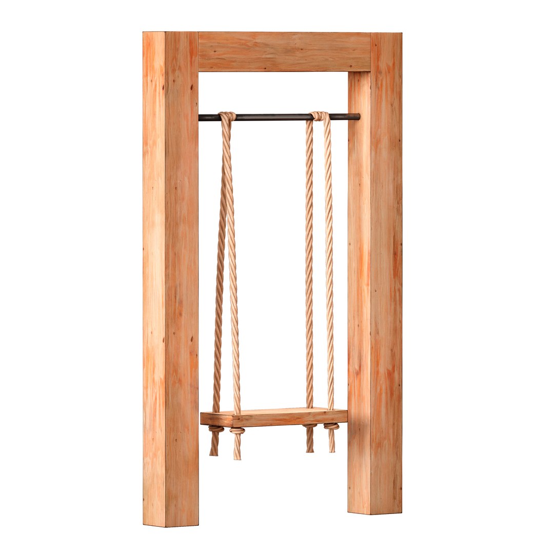 Outdoor Wooden Rope Swing On Ropes 3D Model - TurboSquid 2005330