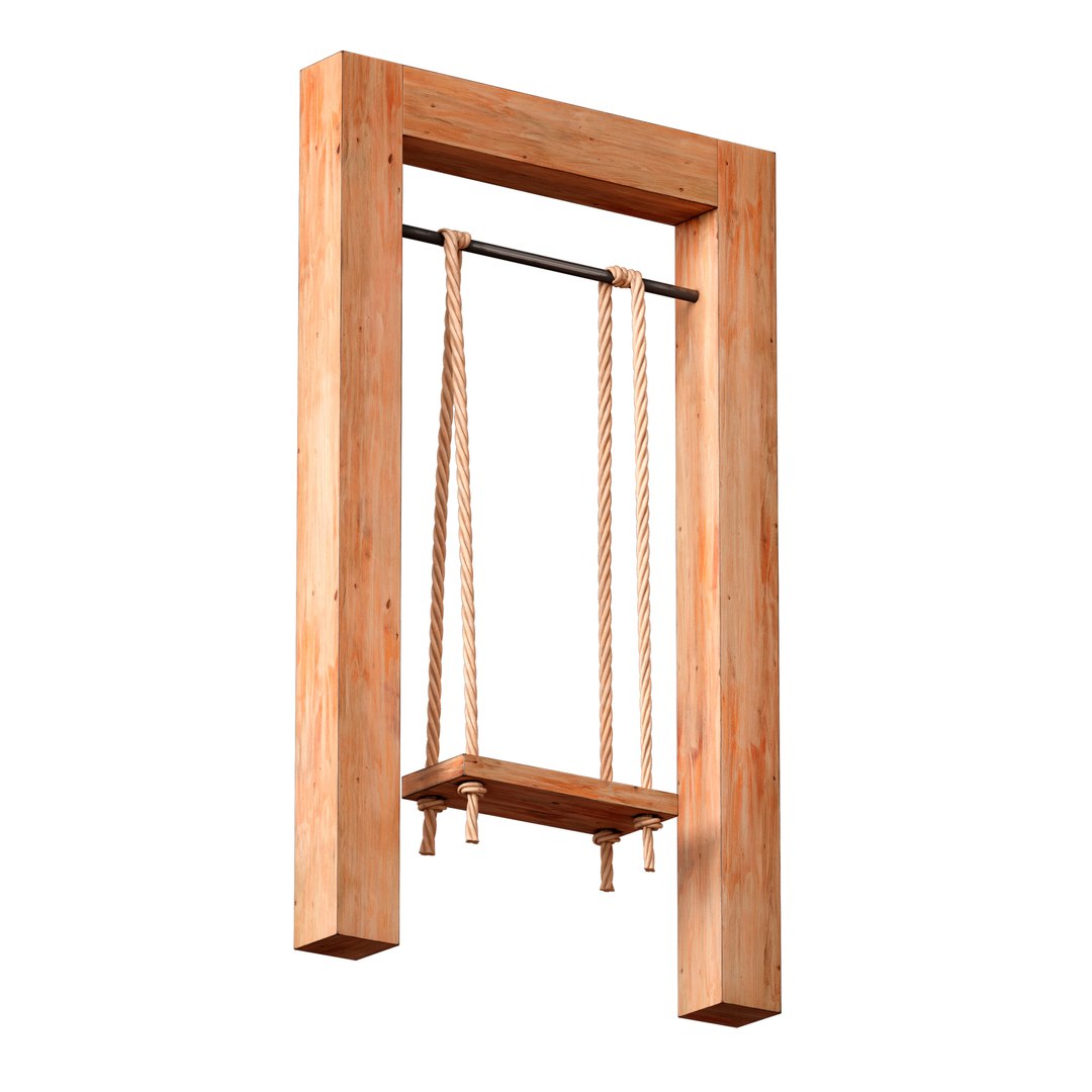 Outdoor Wooden Rope Swing On Ropes 3D Model - TurboSquid 2005330