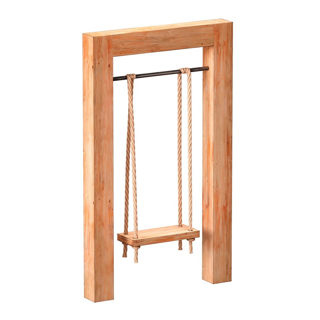 Outdoor Wooden Rope Swing On Ropes 3D Model - TurboSquid 2005330