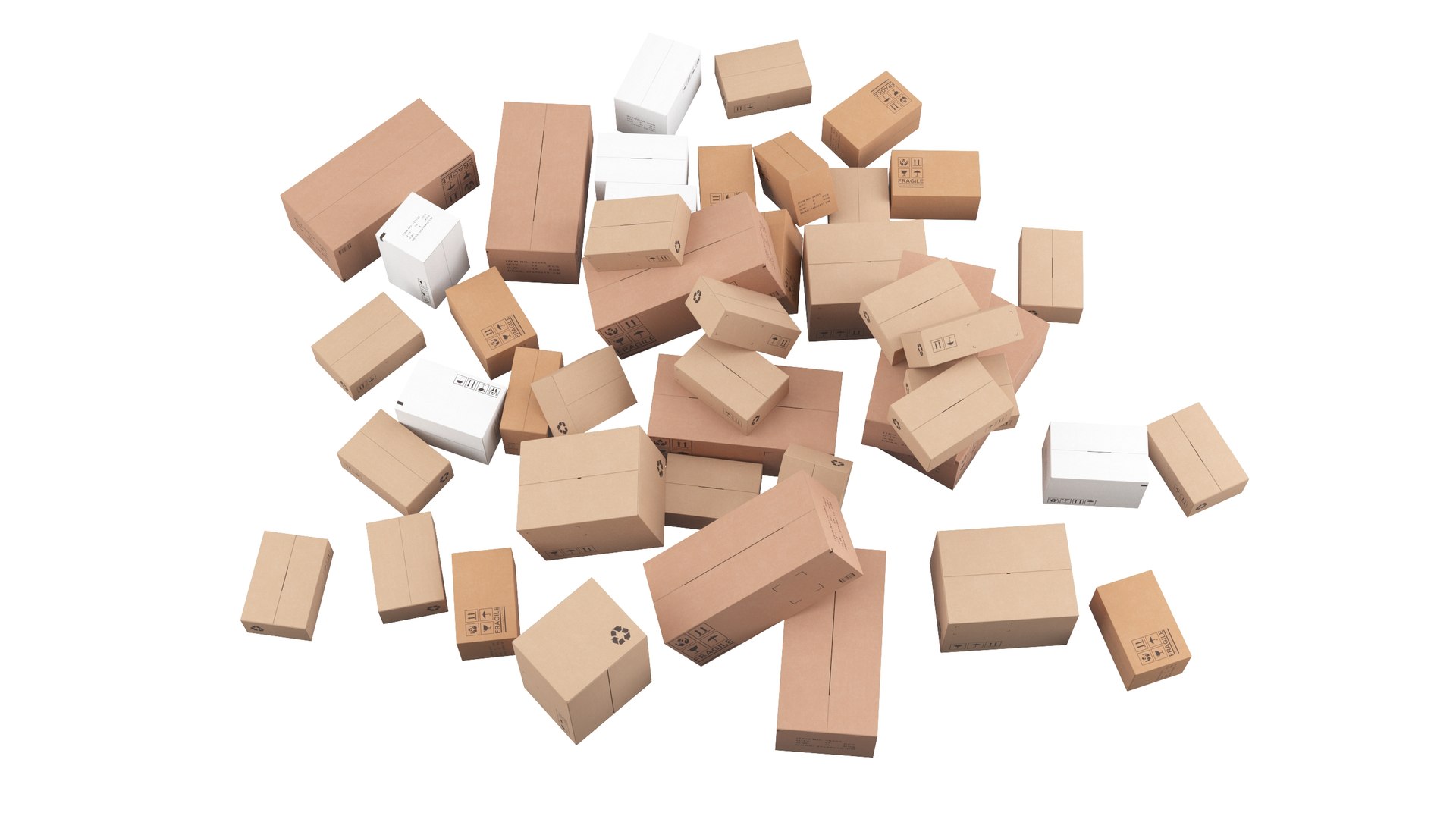 3D Cardboard Box Pile - TurboSquid 2003080