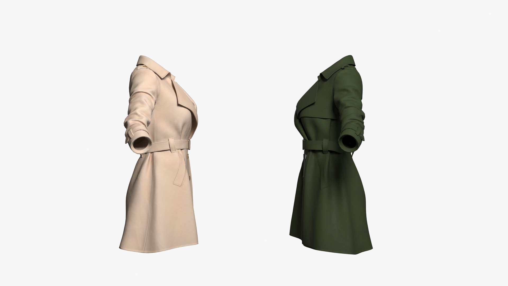 3D Coat TrenchCoat For Woman MAX - TurboSquid 2146828