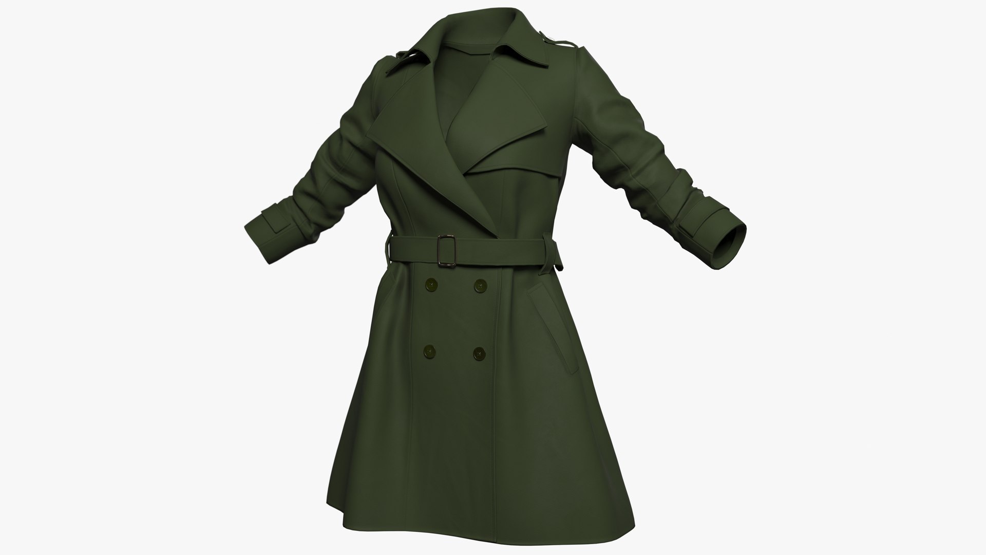 3D Coat TrenchCoat For Woman MAX - TurboSquid 2146828