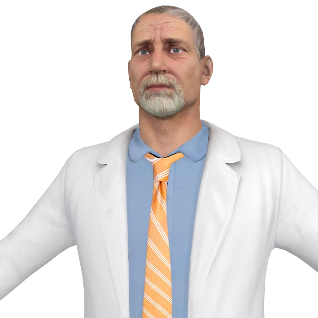 3d model of rigged doctor