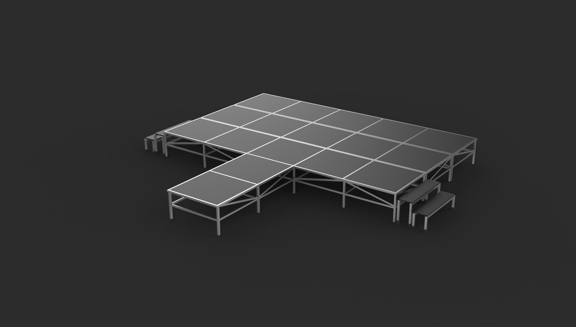 3D Rectangular Stage Set 3D Model Model - TurboSquid 2519478