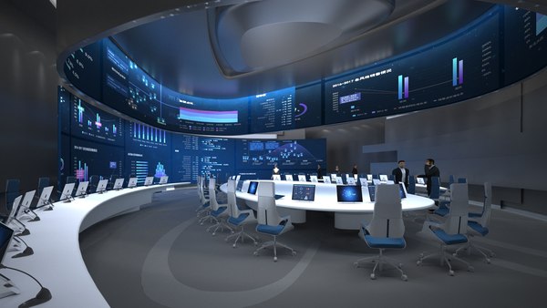 Conference Room, Control Room, Monitoring room, command center 3D ...