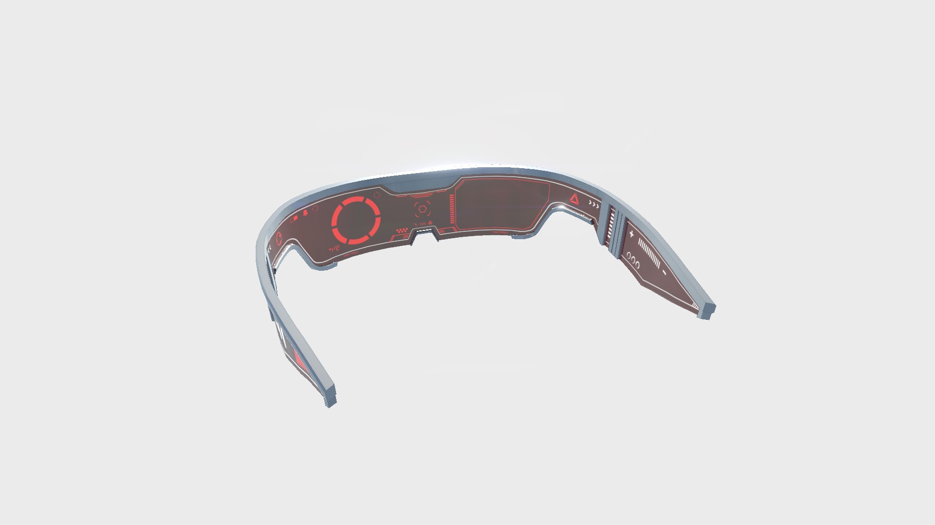 3D model SciFi Glasses Visor 03 White Red - Character Design Fashion ...