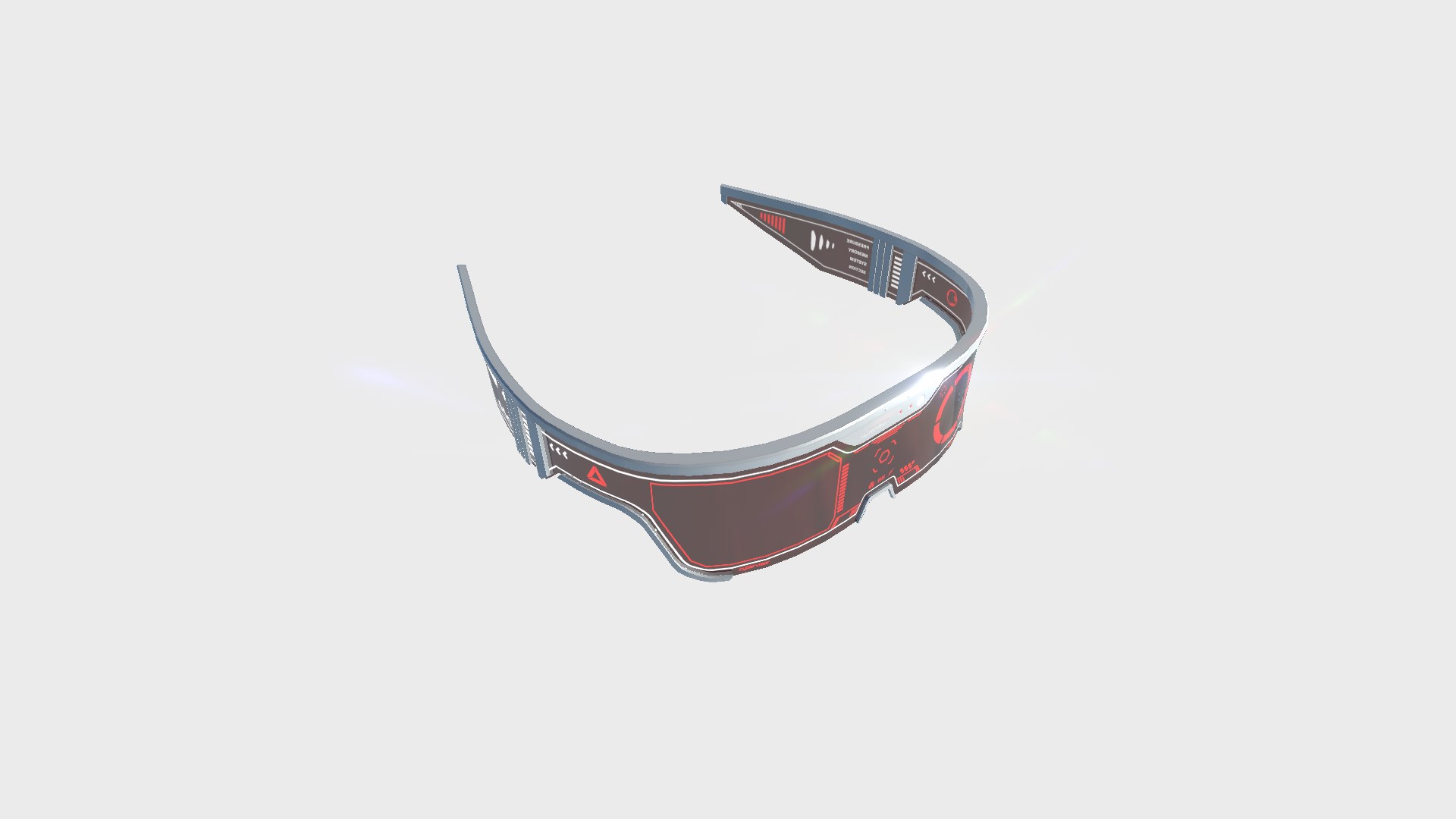 3D model SciFi Glasses Visor 03 White Red - Character Design Fashion ...