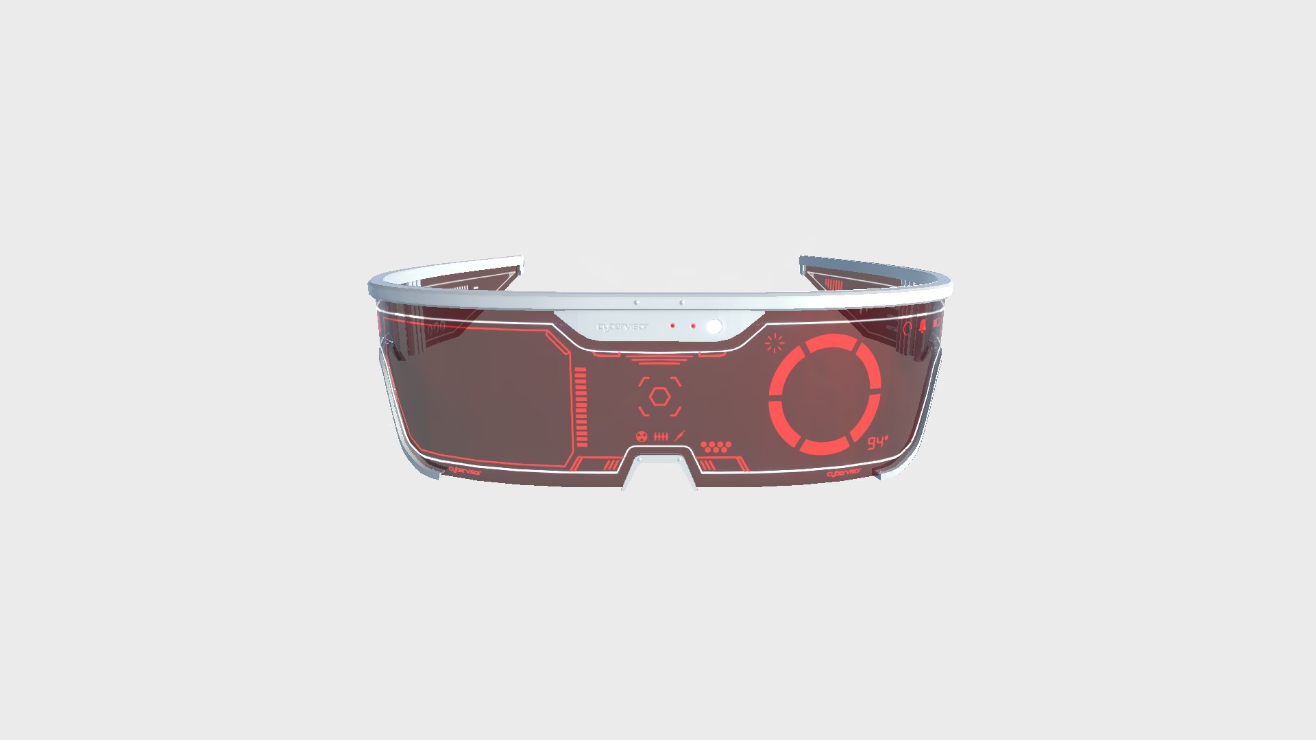 3D model SciFi Glasses Visor 03 White Red - Character Design Fashion ...