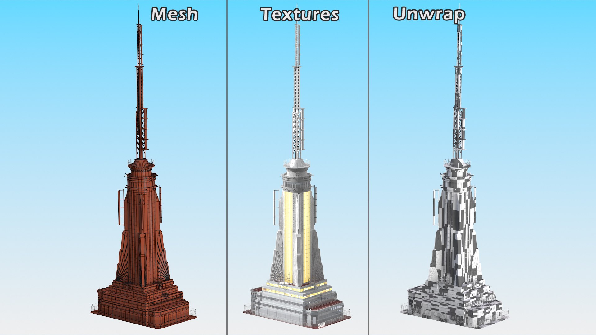 3D Empire State Building Spire Night Glow Model - TurboSquid 1726242