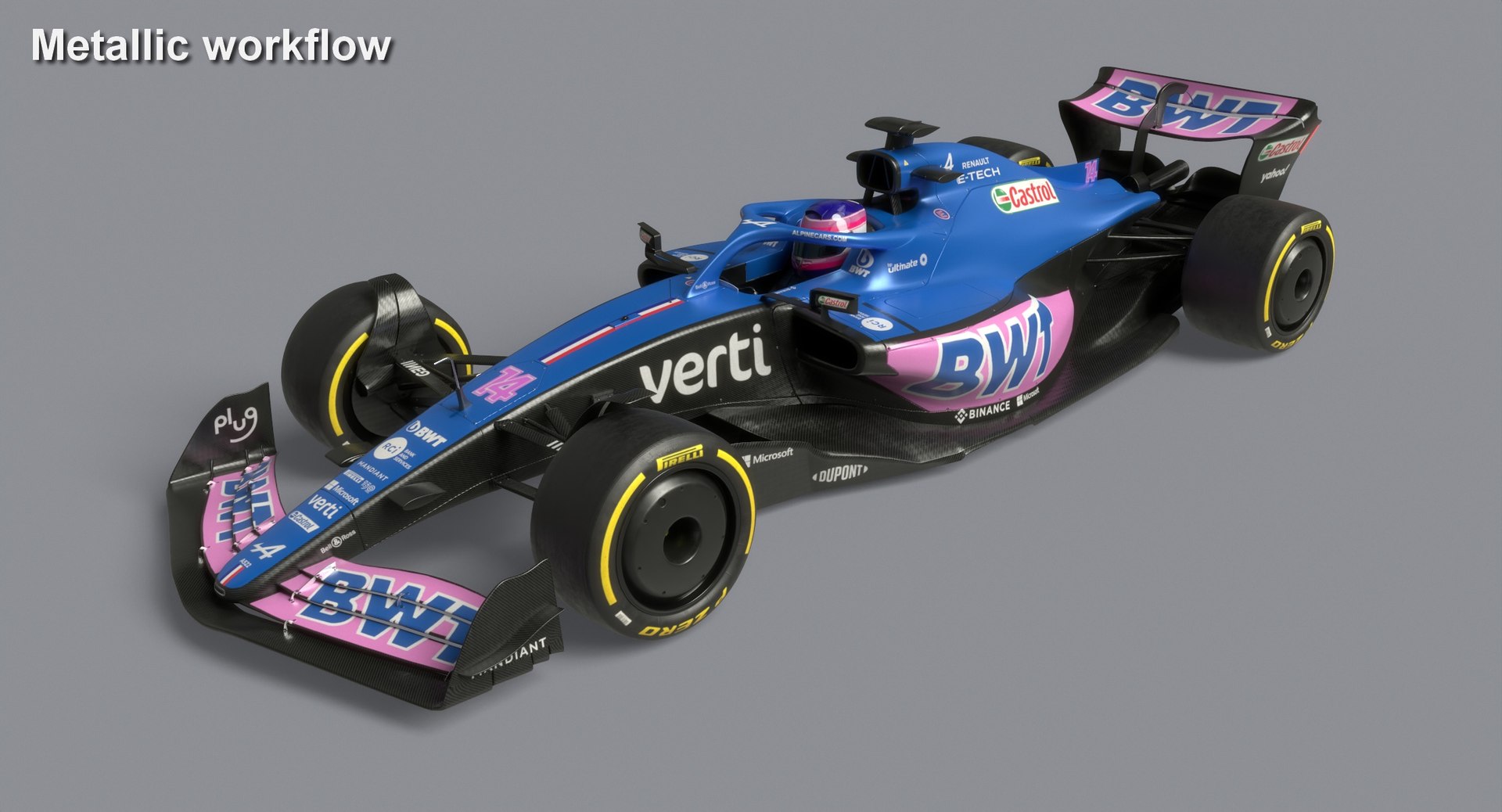 3D BWT Alpine A522 F1 Team Season 2022 Race Car model - TurboSquid 1891391