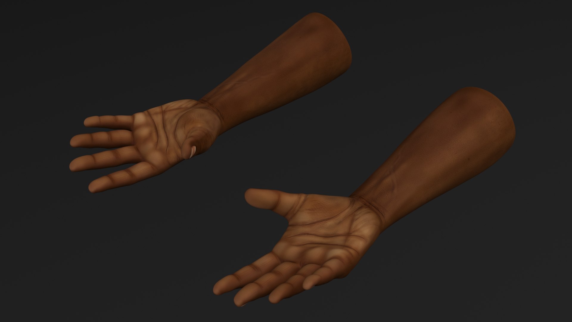 3D Afro American Male Hands Base Pose Model - TurboSquid 2169057