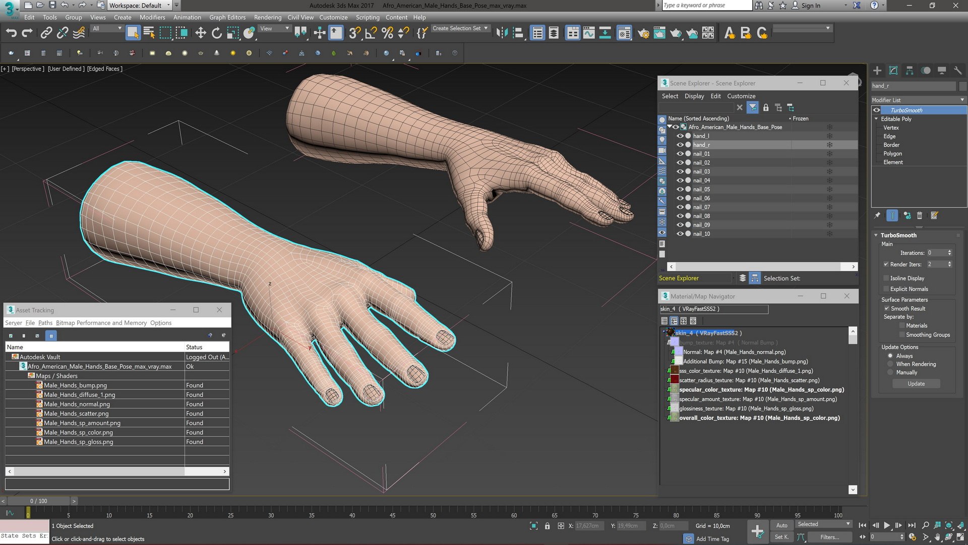 3D Afro American Male Hands Base Pose Model - TurboSquid 2169057