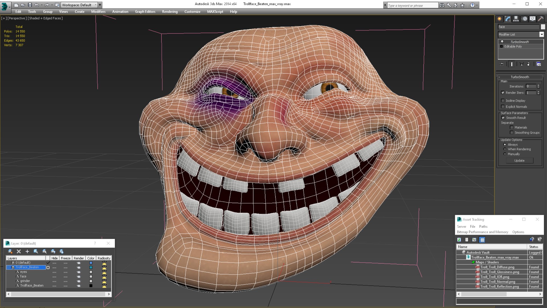3D Trollface Beaten - TurboSquid 1832858