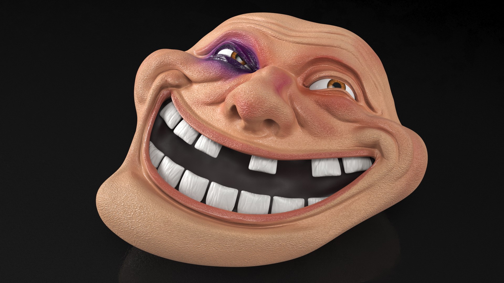 3D Trollface Beaten - TurboSquid 1832858