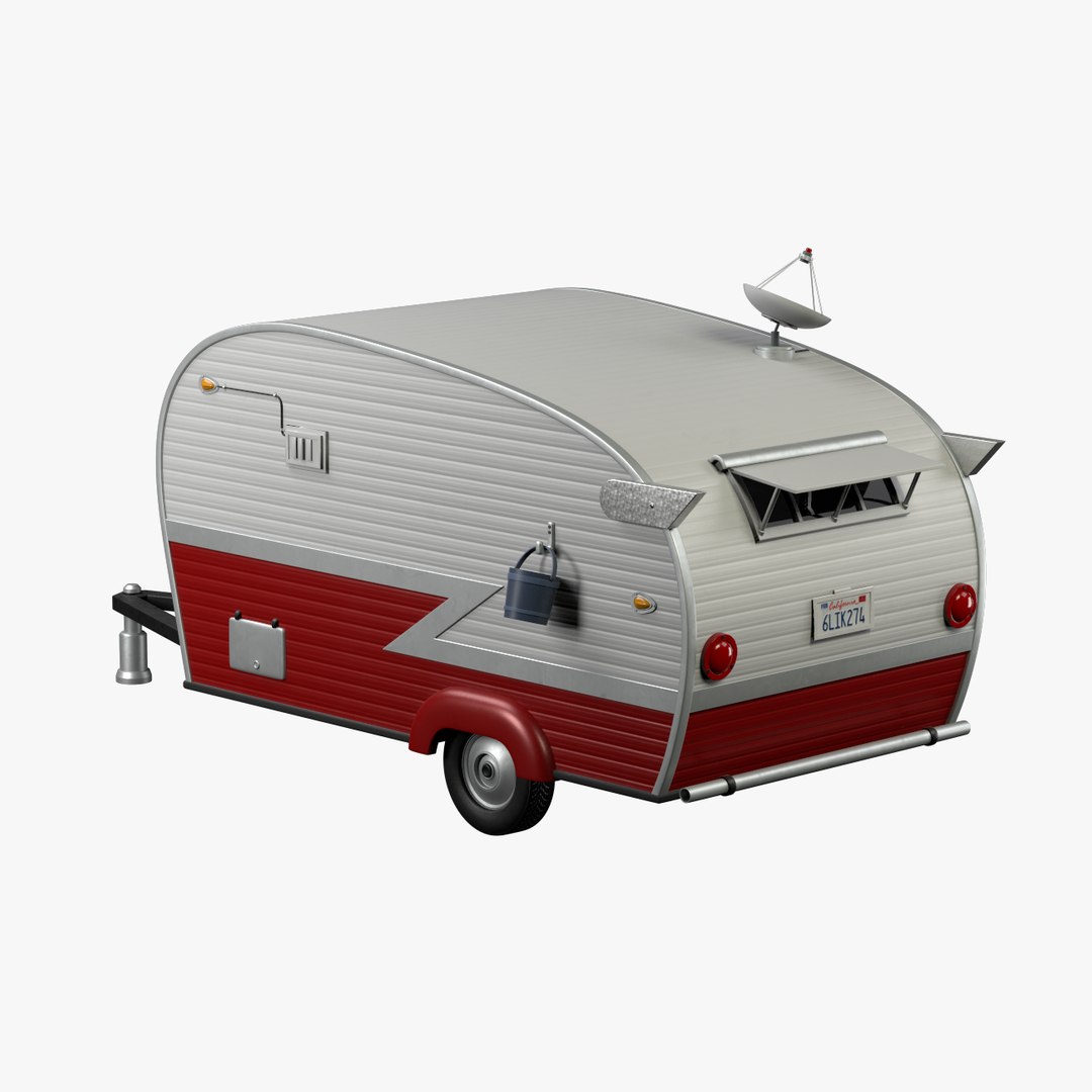 3D Model Trailer Shasta Red Color - TurboSquid 1306262