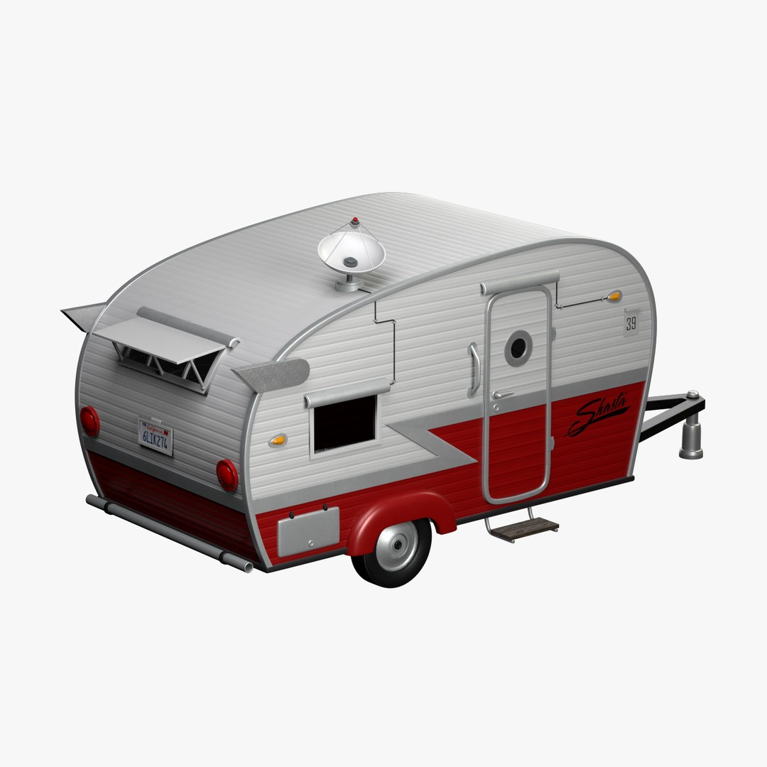 3D Model Trailer Shasta Red Color - TurboSquid 1306262