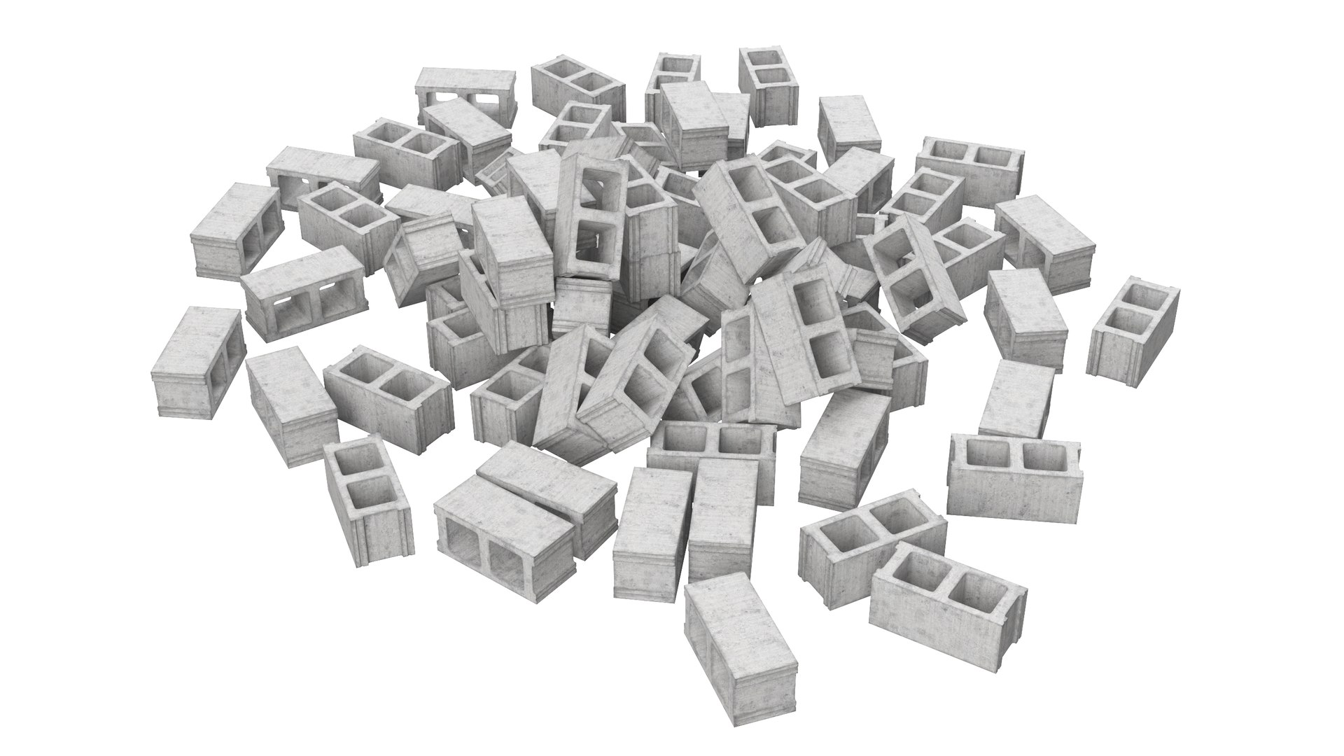 Cinder Block Pile Model - TurboSquid 2082317