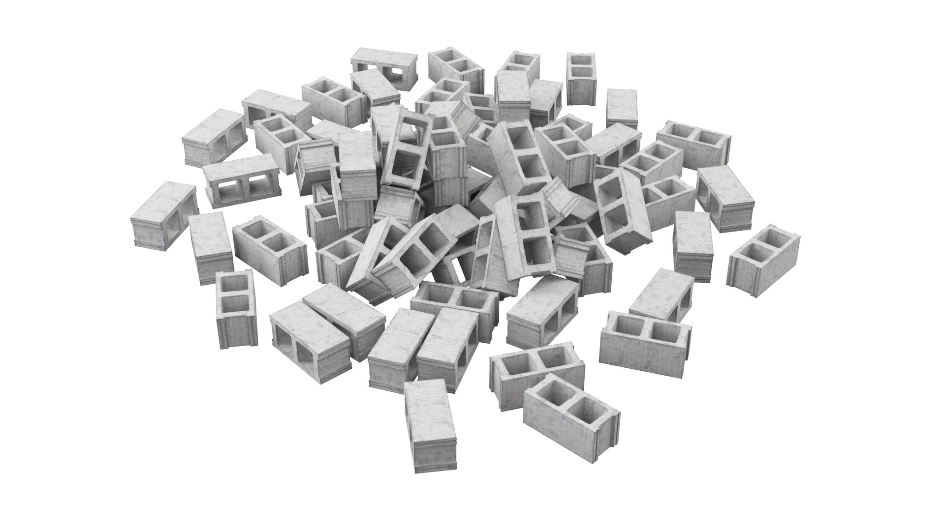 Cinder Block Pile Model - TurboSquid 2082317