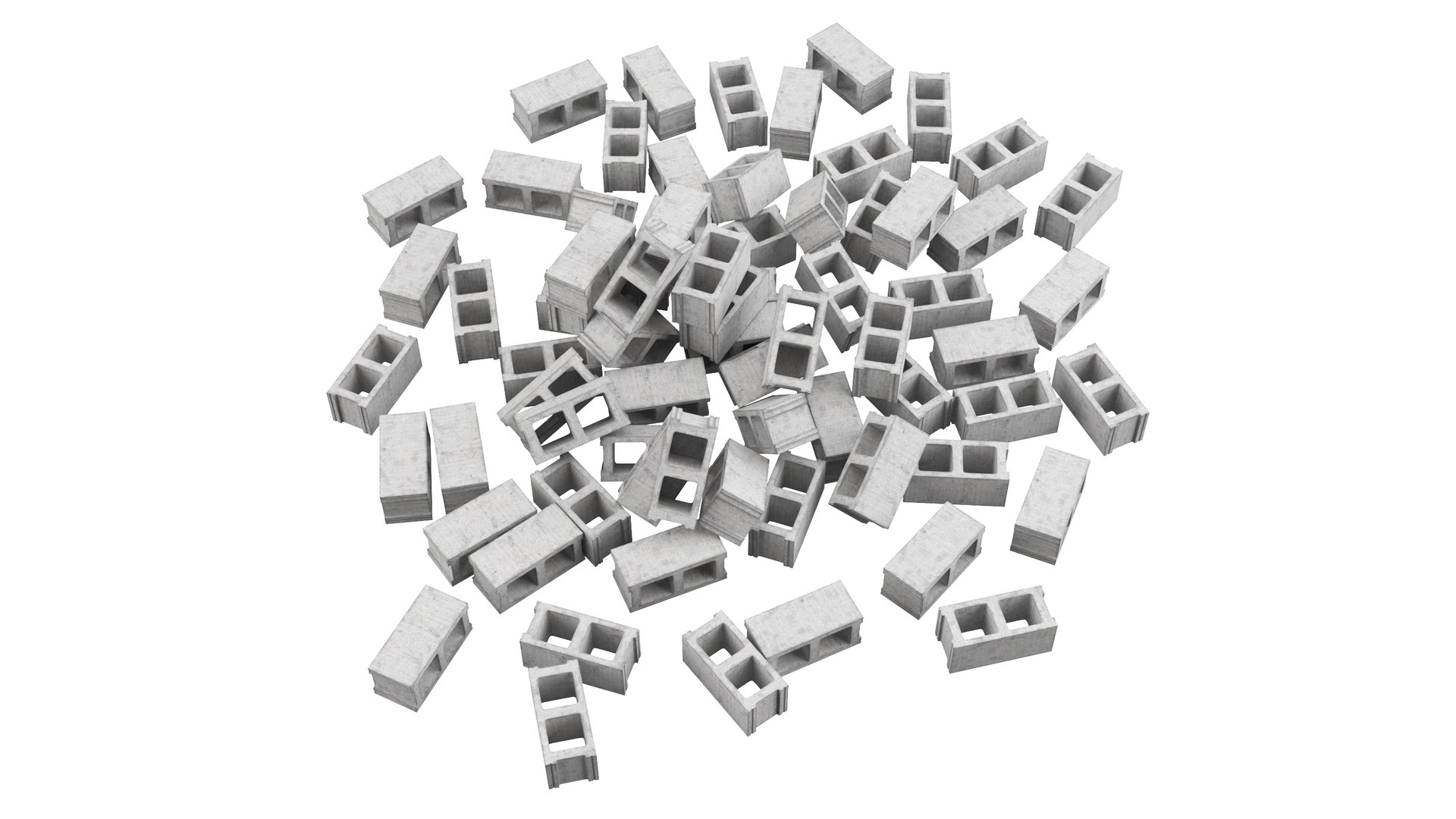 Cinder Block Pile Model - TurboSquid 2082317