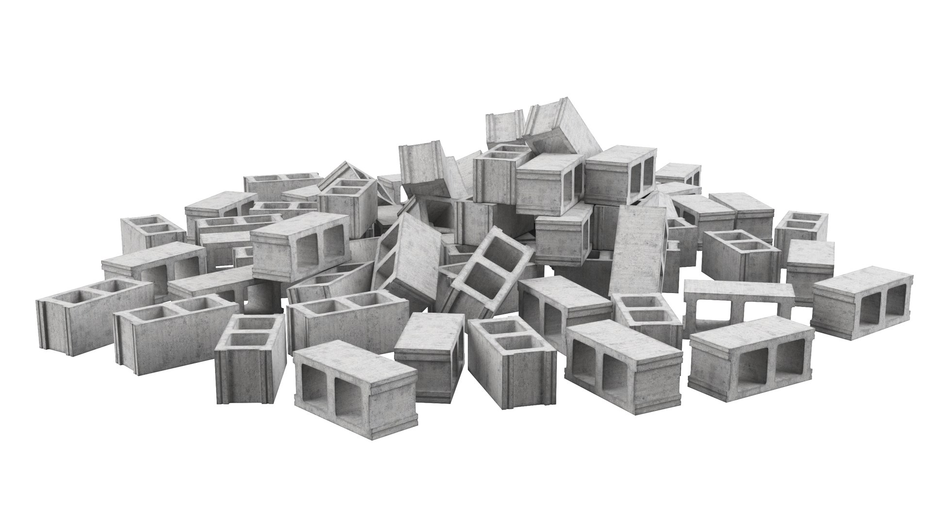 Cinder Block Pile Model - TurboSquid 2082317