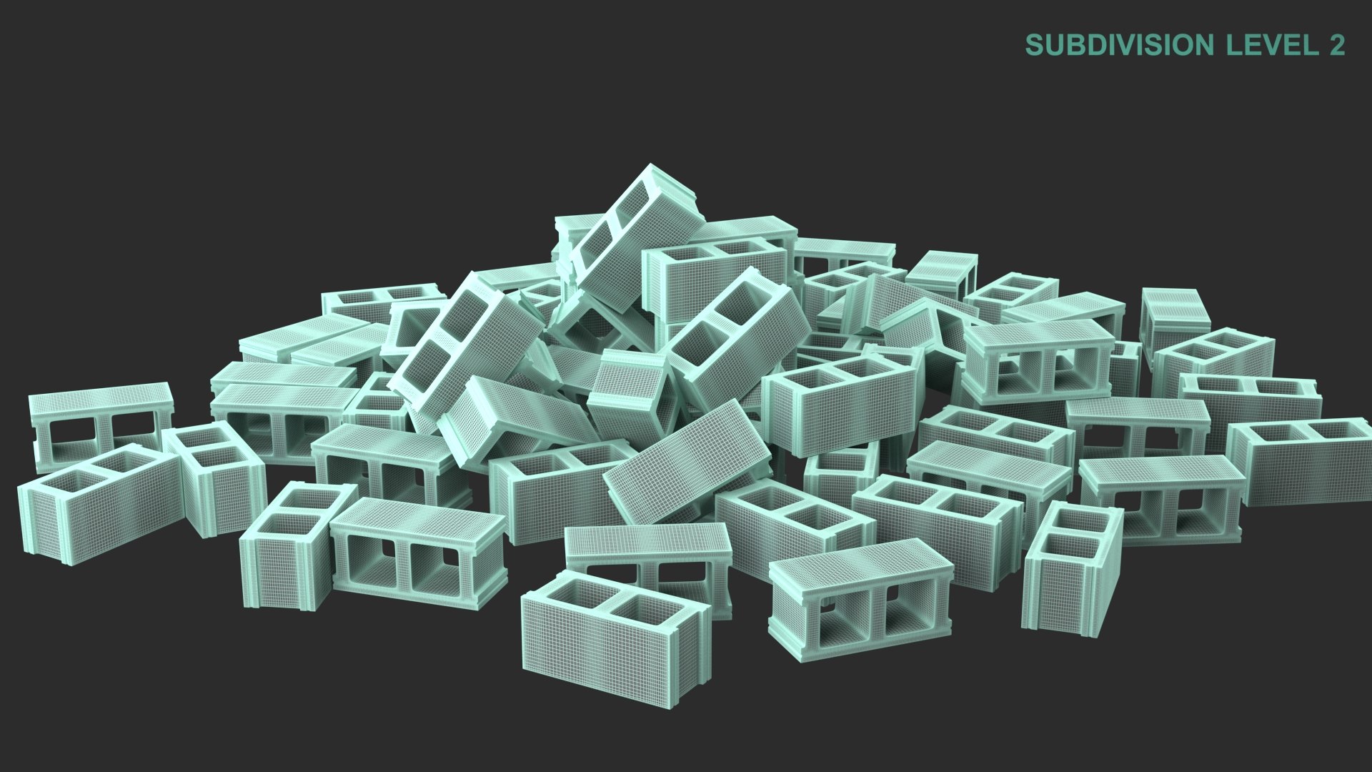 Cinder Block Pile Model - TurboSquid 2082317