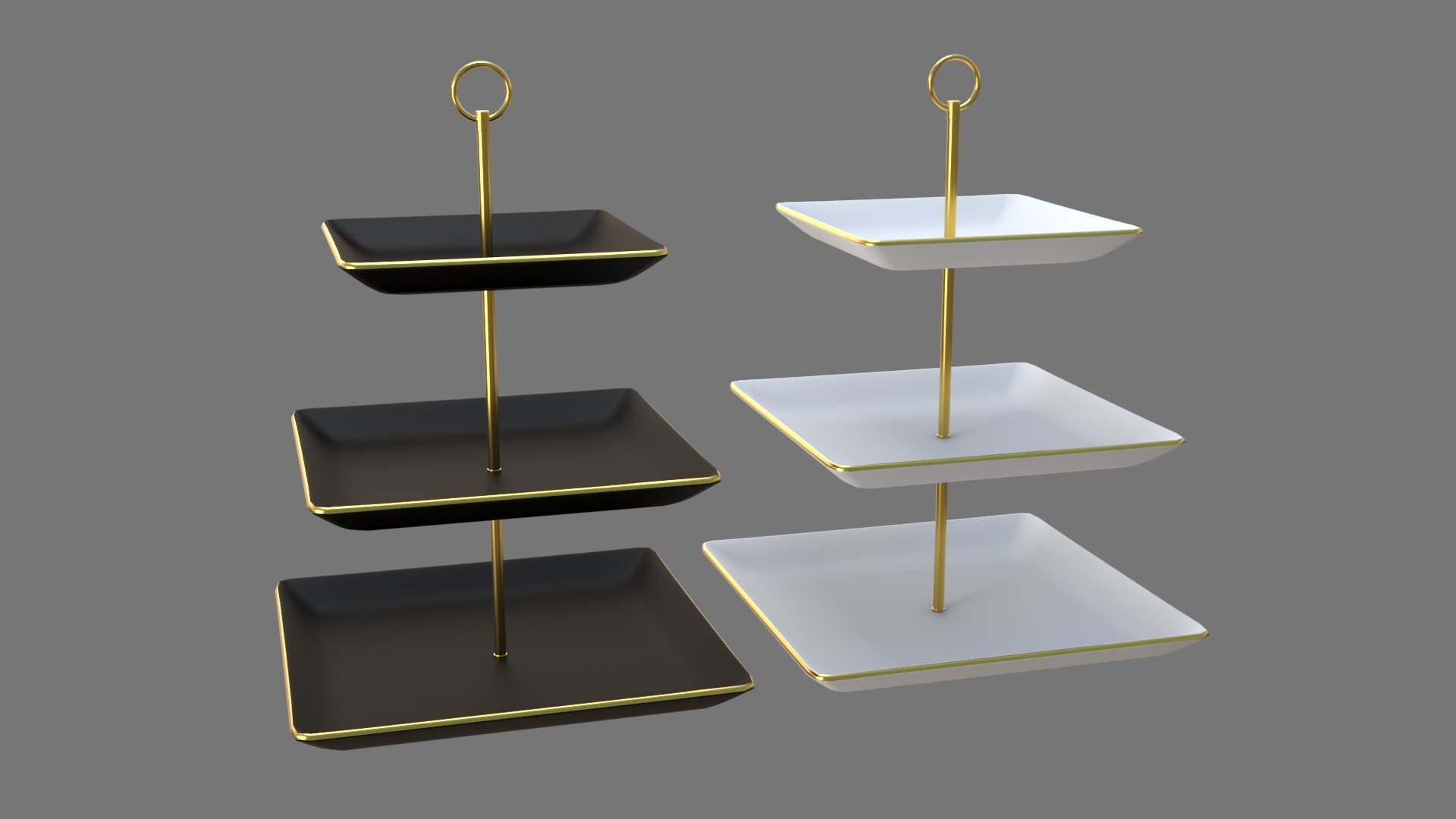 3D Square Plate Stand Collection - TurboSquid 2347020