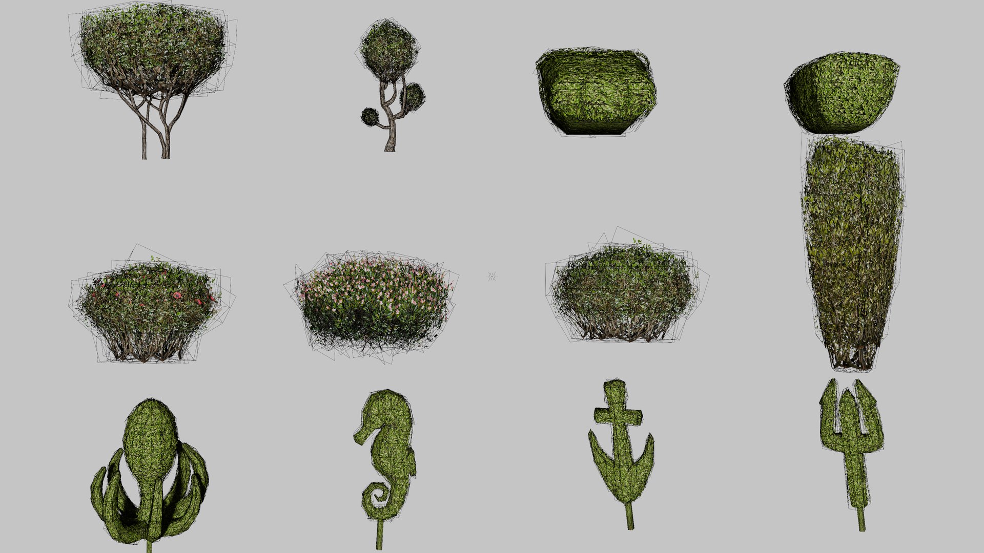 3D 12 In 1 Bushes Collection 03 Garden - TurboSquid 2389800