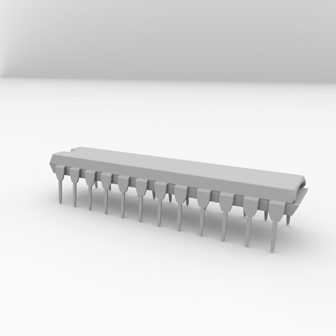 28 Pin Microchip Model - TurboSquid 1217499