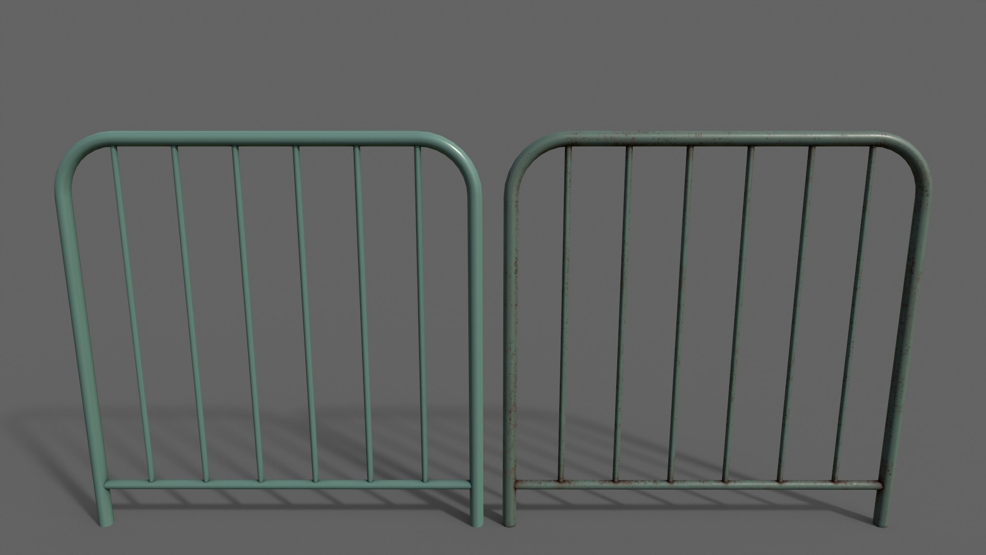 3D PBR Pedestrian Guard Rail Green V2 - TurboSquid 1866690