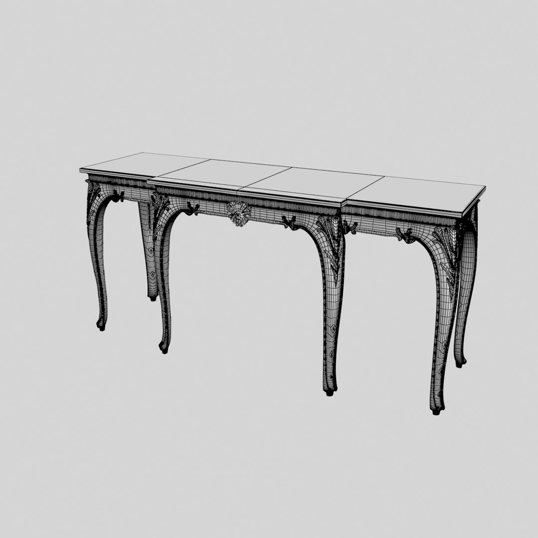 3d Model Traditional Console Table