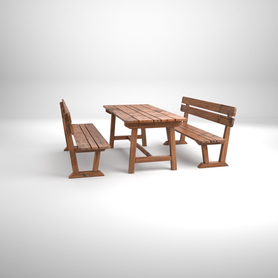 3D Seating Set Wood Model - TurboSquid 1203489