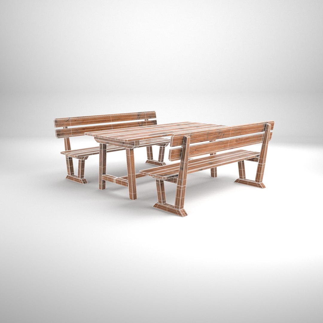 3D Seating Set Wood Model - TurboSquid 1203489