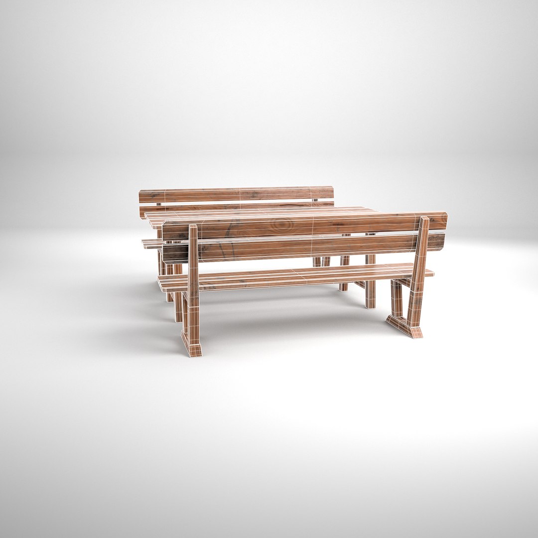 3D Seating Set Wood Model - TurboSquid 1203489