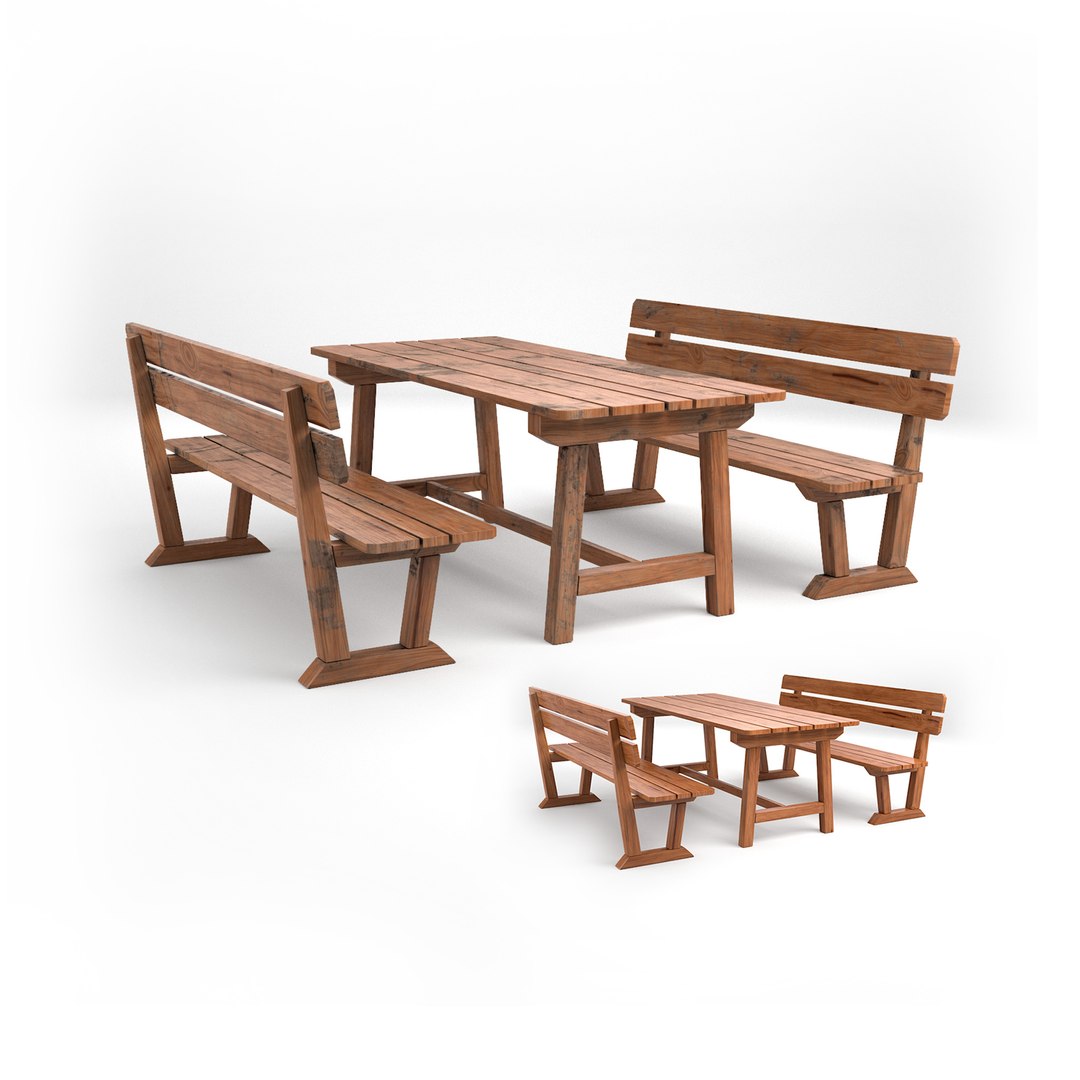 3D Seating Set Wood Model - TurboSquid 1203489
