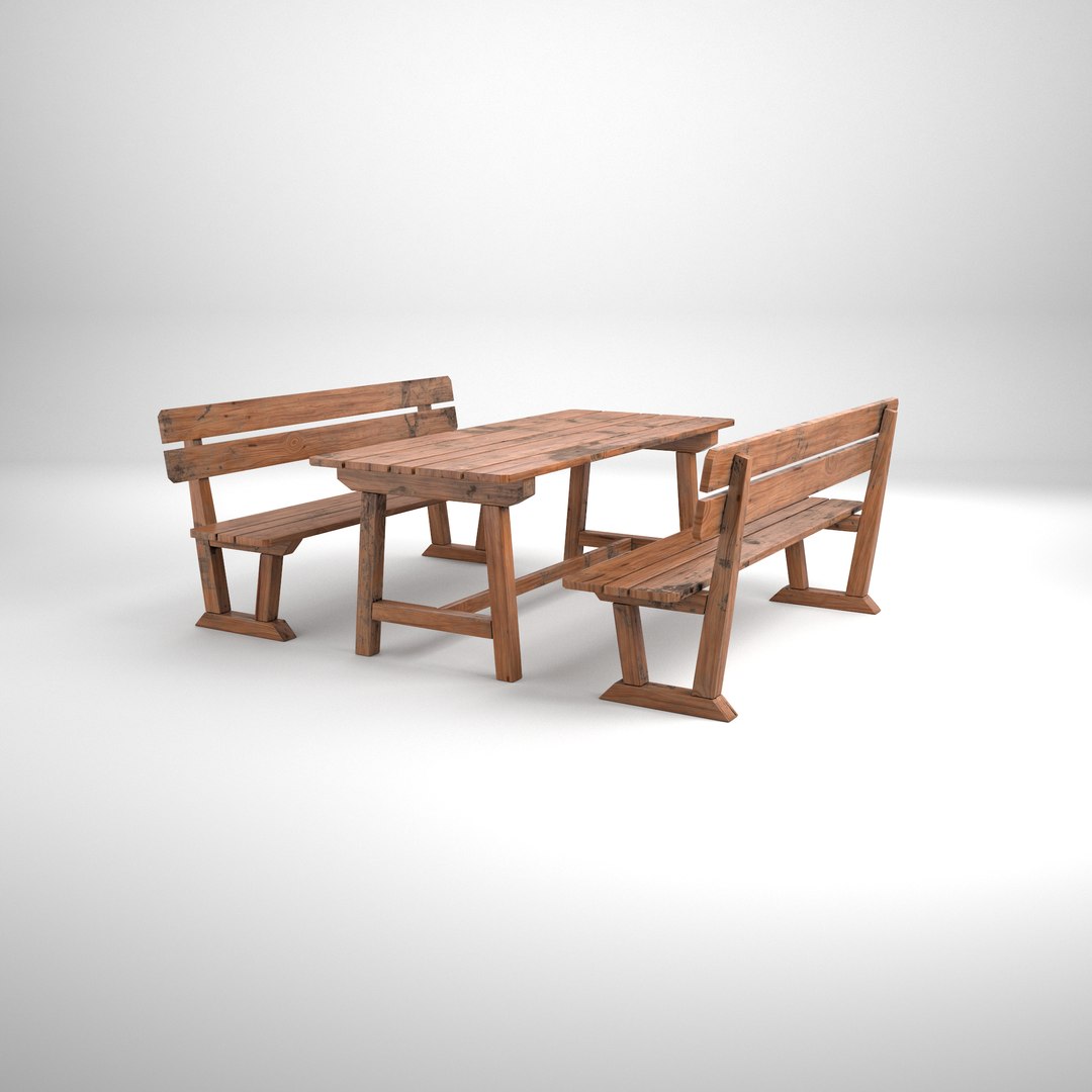 3D Seating Set Wood Model - TurboSquid 1203489