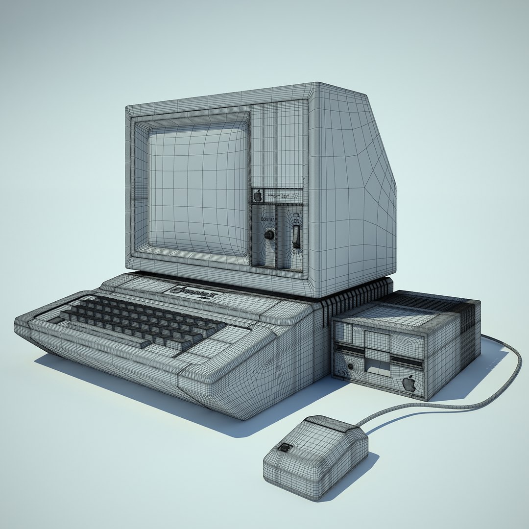 Apple 2 Computer 3d 3ds