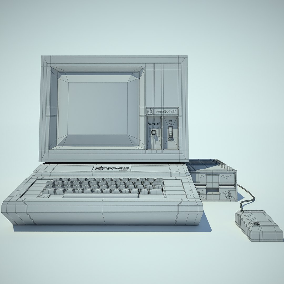 Apple 2 Computer 3d 3ds