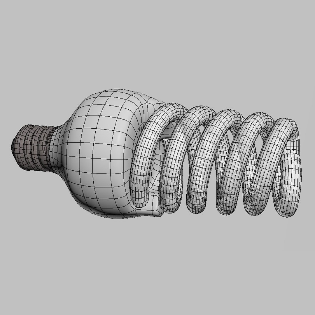 Lamp Helical Fluorescent Illuminated 3d Model
