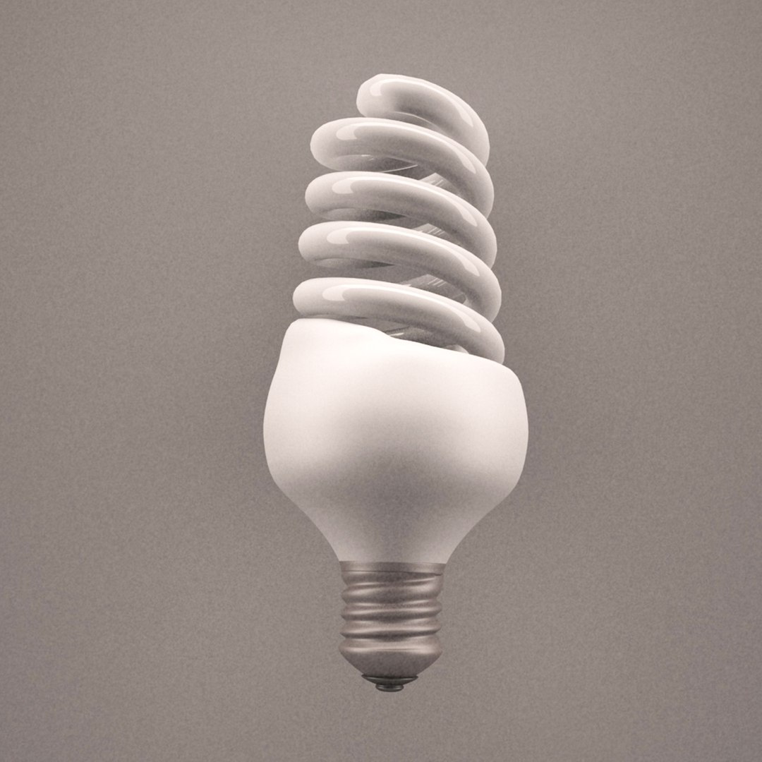 Lamp Helical Fluorescent Illuminated 3d Model