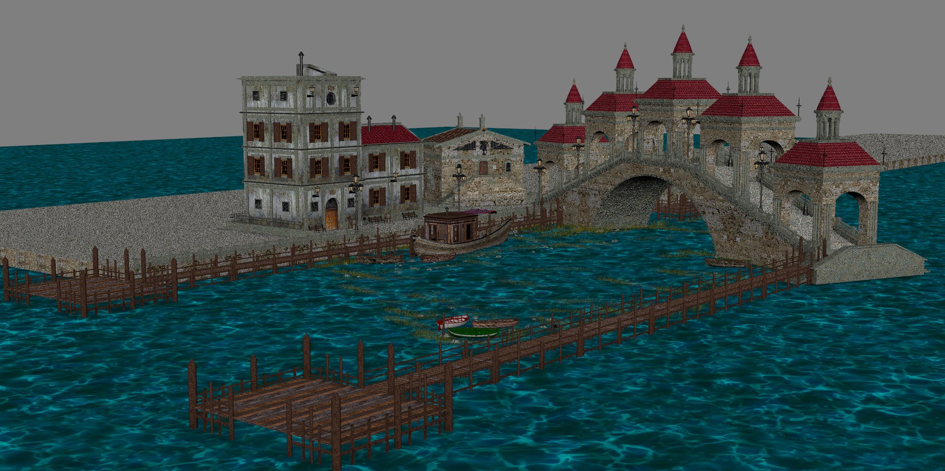 Fantasy River Bridge 3D Model - TurboSquid 1667966